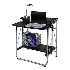 OneSpace Freeley Folding Computer Desk, Black