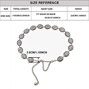 ILuvatar Womens Metal Chain Dress Belt Hollow Out Daisy Sweater Belt Decorated Skinny Waist Belt U28