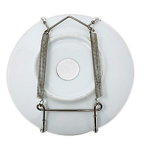 BANBERRY DESIGNS Chrome Vinyl Coated Plate Hanger 3.5 to 5 Inch Plate Hanger Set of 4 Hangers - Includes Hanging Hook and Nail