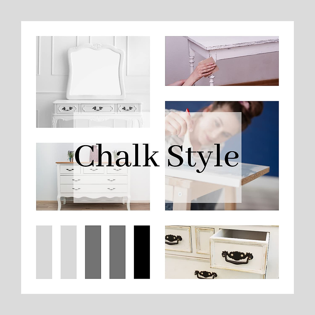 Chalk Pure Paint - for Furniture, Crafts, Home Decor - All-in-One – DIY – Eco-Friendly (Vintage [White]), (33.81 oz)
