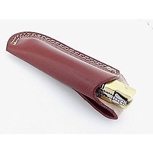 Made in Ancient Persian Indus Valley Damascus Knives Laguiole Style Pocket Knife Ram Horn & Turquoise Handle With Leather Sheath