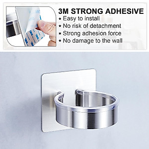 WAYASI Hair Dryer Holder - Hair Tool Storage Organizer Wall Mount, Stainless Steel Hair Blow Dryer Holder, Hot Tools Holder, Adhesive Hairdryer Holder Bathroom, Hair Dryer Hanger, Blow Dryer Organizer