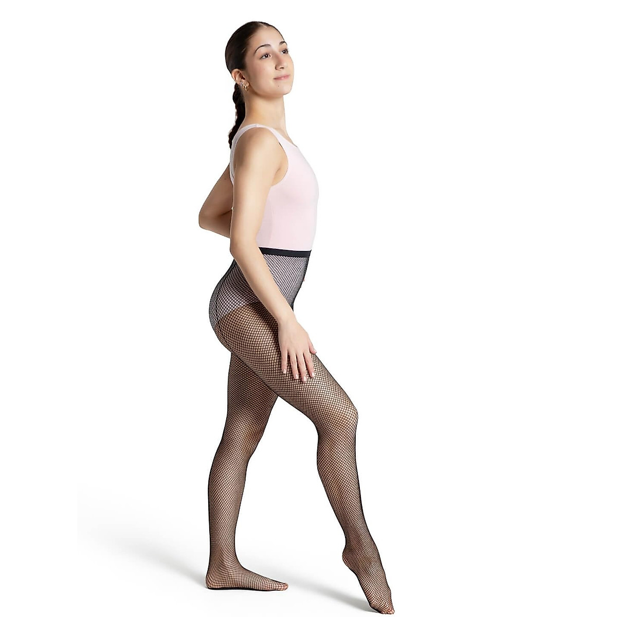 Capezio Women's Professional Fishnet Tight With Seams,Black,Small/Medium