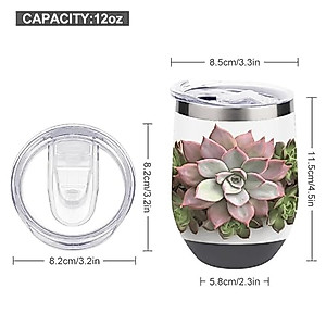 WYUSPGK 304 Stainless Steel Insulated Cup, Succulent Botanical Print Smooth Rim, Durable & Reusable - Perfect for Office, Home, And Travel