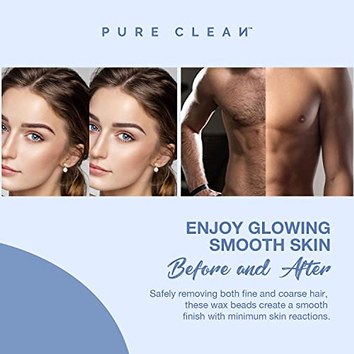 Wax Warmer, PURECLEAN Hair Removal Home Waxing Kit, Hard Wax Kit with 4 Formula Wax Beads for Body Women Men at Home Waxing