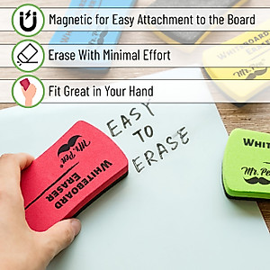 Mr. Pen- White Board Erasers, Magnetic Dry Erase Erasers, 8 Pack, Assorted, Dry Erase Board Erasers, Magnetic Whiteboard Eraser, Dry Erasers for White Board, Whiteboard Erasers for Kids Classroom