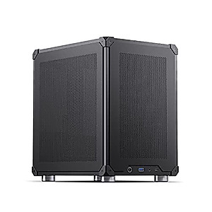 JONSBO C6 Black Mini MATX Mesh Case,Simple Compact Desktop Micro ATX Chassis,Upper Cover/Side Panel Tool-Free Open pc case, ATX Power Bite (L185mm Max.),Support 75mm CPU Cooler,GPU200-255m