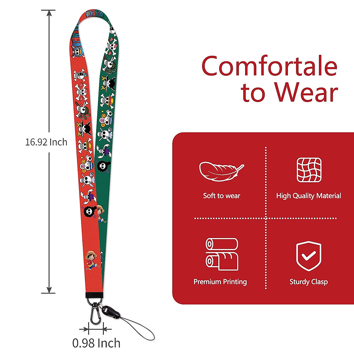 3 Pack Neck Lanyard with ID Badge Holder for Keys Key Chain Card Funny Cool Anime Lanyards for Women Men Guys Girl Boys Kids Gift GS414