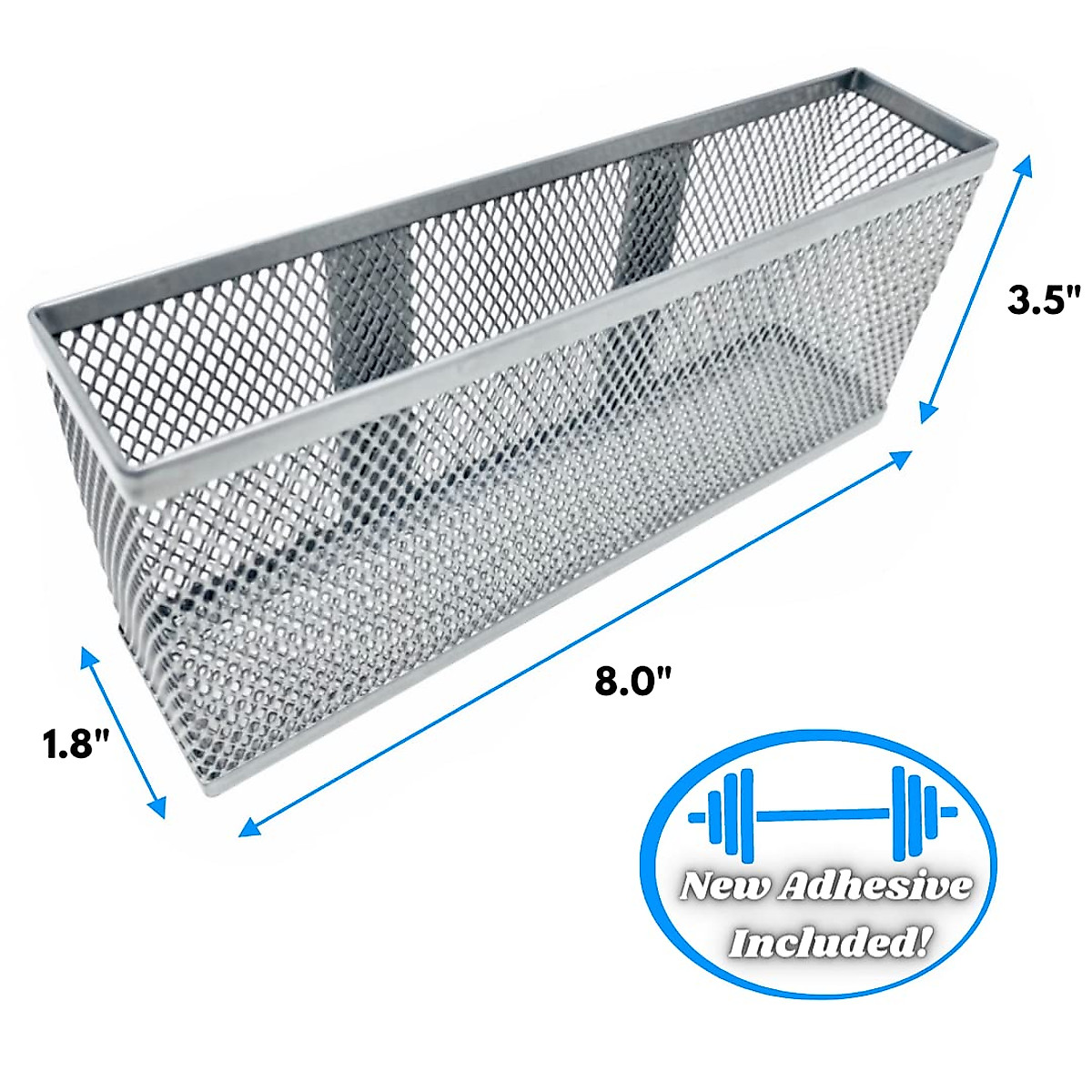 SLIM CADDY Cabinet Organizer | Optimize Your Cabinet Space | Inside Cabinet Door Storage | Durable, Slender Design| Lid Organizer, Bathroom Makeup Organizer, and More |2 pack, 8”L x 3.5”H x 1.8”D each