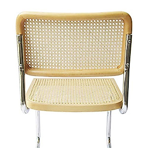 Marcel Breuer Cesca Cane Chrome Side Chair in Natural
