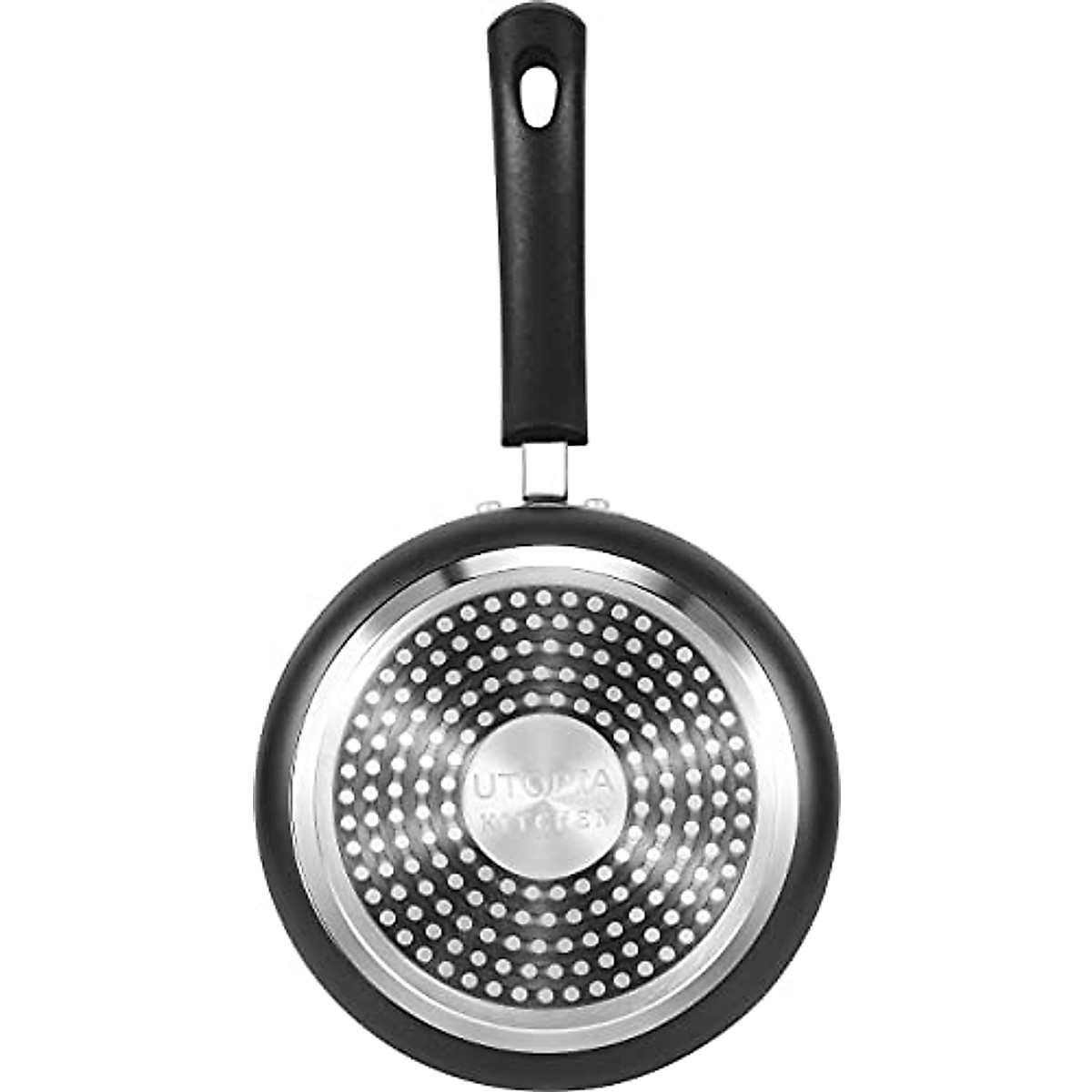 Utopia Kitchen 2 Quart Nonstick Saucepan with Glass Lid - Multipurpose Use for Home Kitchen or Restaurant (Grey-Black)