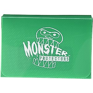 Monster Protectors Magnetic Double Deck Box - Green, Holds 150 Gaming TCGs, Self-Locking Closure, Compatible w Standard & Smaller Size Gaming Trading Cards, Removable Construction