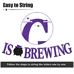 A Baby is Brewing Banner, Baby Shower, Gender Reveal Backdrop, Glittery Halloween Themed Welcome Baby Boy or Girl Party Decorations