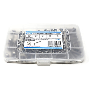iexcell 100 Pcs M5 x 8/10/12/16/20 Stainless Steel 304 Hex Socket Button Head Cap Screws Bolts Assortment Kit