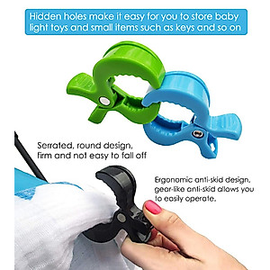 AKOAK 6 PCS Colorful Stroller Clip, Stroller Toy Holder, Blanket Clip, Sunshade, Windproof Clip, or Other Fixed, Plastic Universal Clip - Stroller Accessories