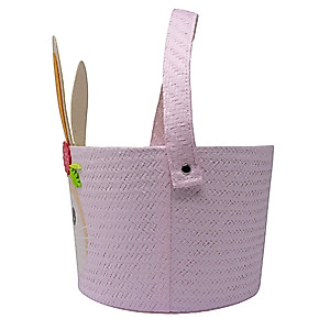 PTI Group Pink Bunny Easter Basket and Treats or Toys Container for Easter Egg Hunt (PG01339)