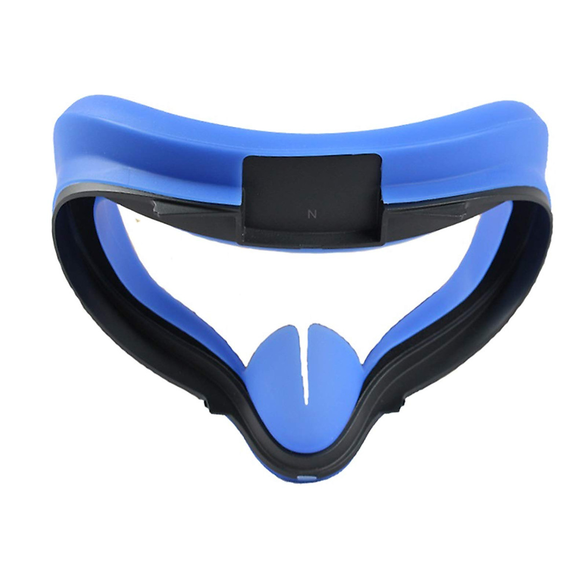 2 PCS VR Face Silicone Cover for Oculus Quest 2 VR Headset, Soft Anti-Sweat VR Eye Cover Face Padding, Washable Anti-Leakage Light Blocking Eye Cover (Black+Blue)