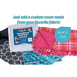 Fairfield Poly-Fil Weighted Blanket Insert 42in x 72in 12lb Bead Filler, white