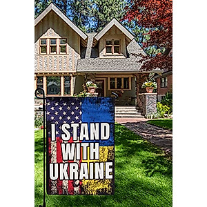 Ukraine Garden Flag , I Stand WIth Ukraine USA American Flag