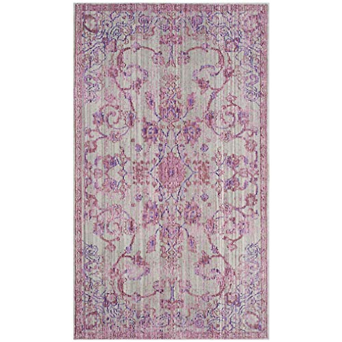 SAFAVIEH Valencia Collection 3' x 5' Pink/Multi VAL103H Boho Chic Distressed Area Rug