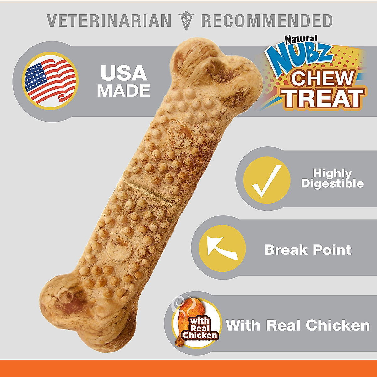 Nylabone Nubz Budz Natural Long Lasting Edible Dog Chews 20 Count Small - Up to 30 lbs.