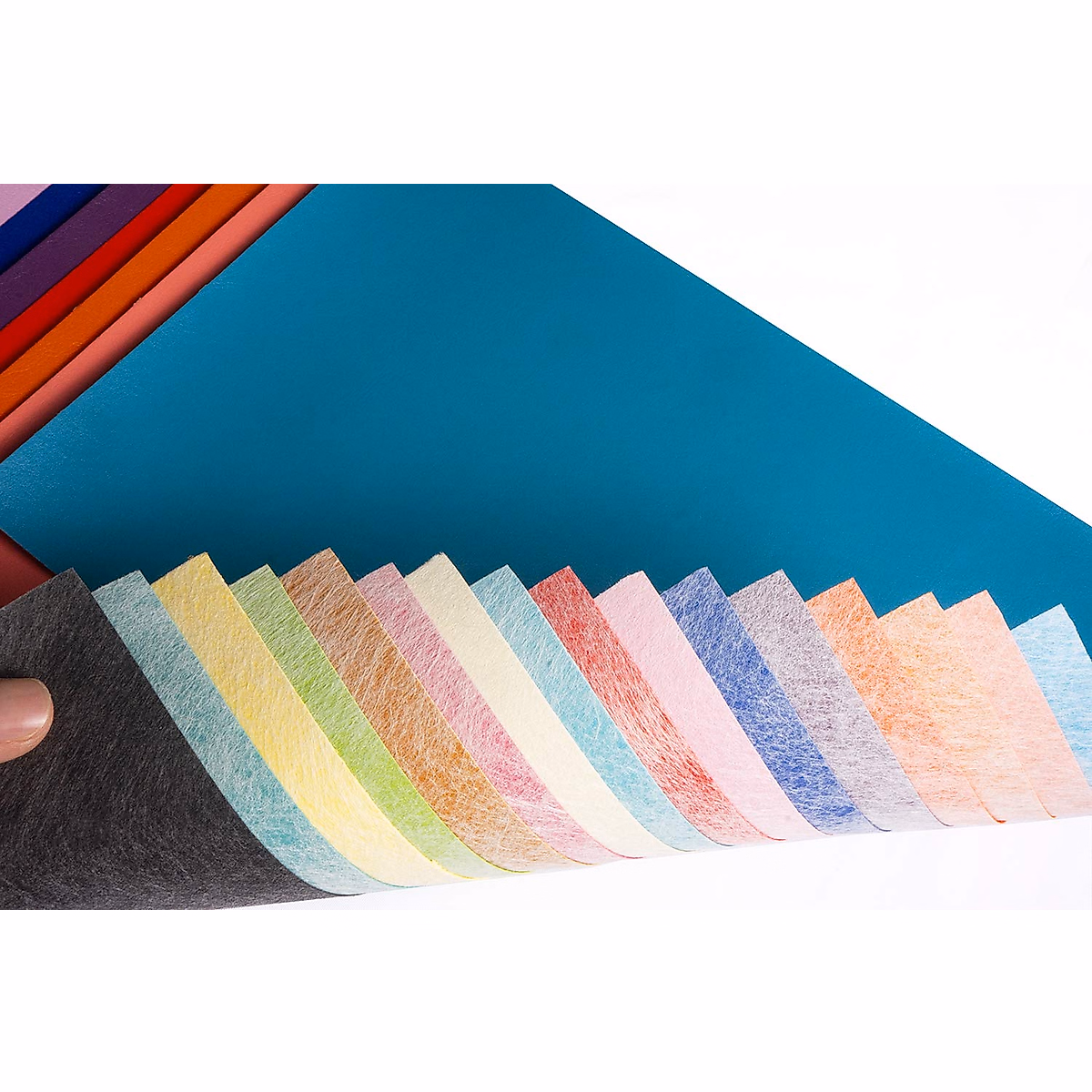 Faux Leather Sheets for Crafts, 16PCS/Set Leather Fabric 8.3" x 12"(21cm x 30cm) A4 Synthetic Leather Fabric Sheets for Leather Earrings Bows Making PU Fabric Leather for DIY Projects (Thin Material)