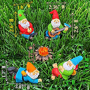 Mood Lab Miniature Garden Gnomes - Camping Gnome Kit of 5 pcs - Figurines & Accessories Set - Outdoor or House Decor