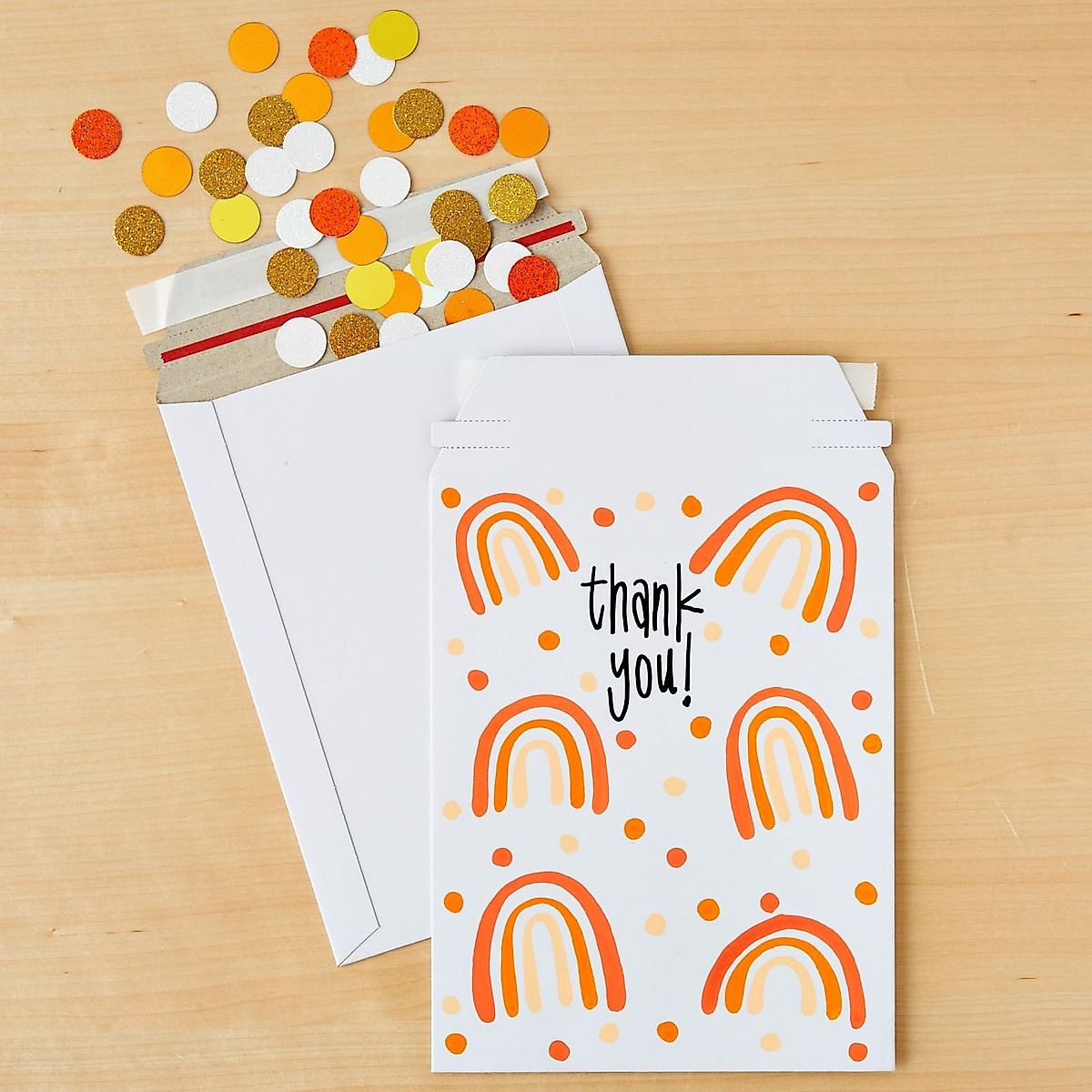 100 Pack 7x9 Rigid Cardboard Mailers That Stay Flat, Self Adhesive Photo Envelopes for Shipping Documents, Bulk (White)