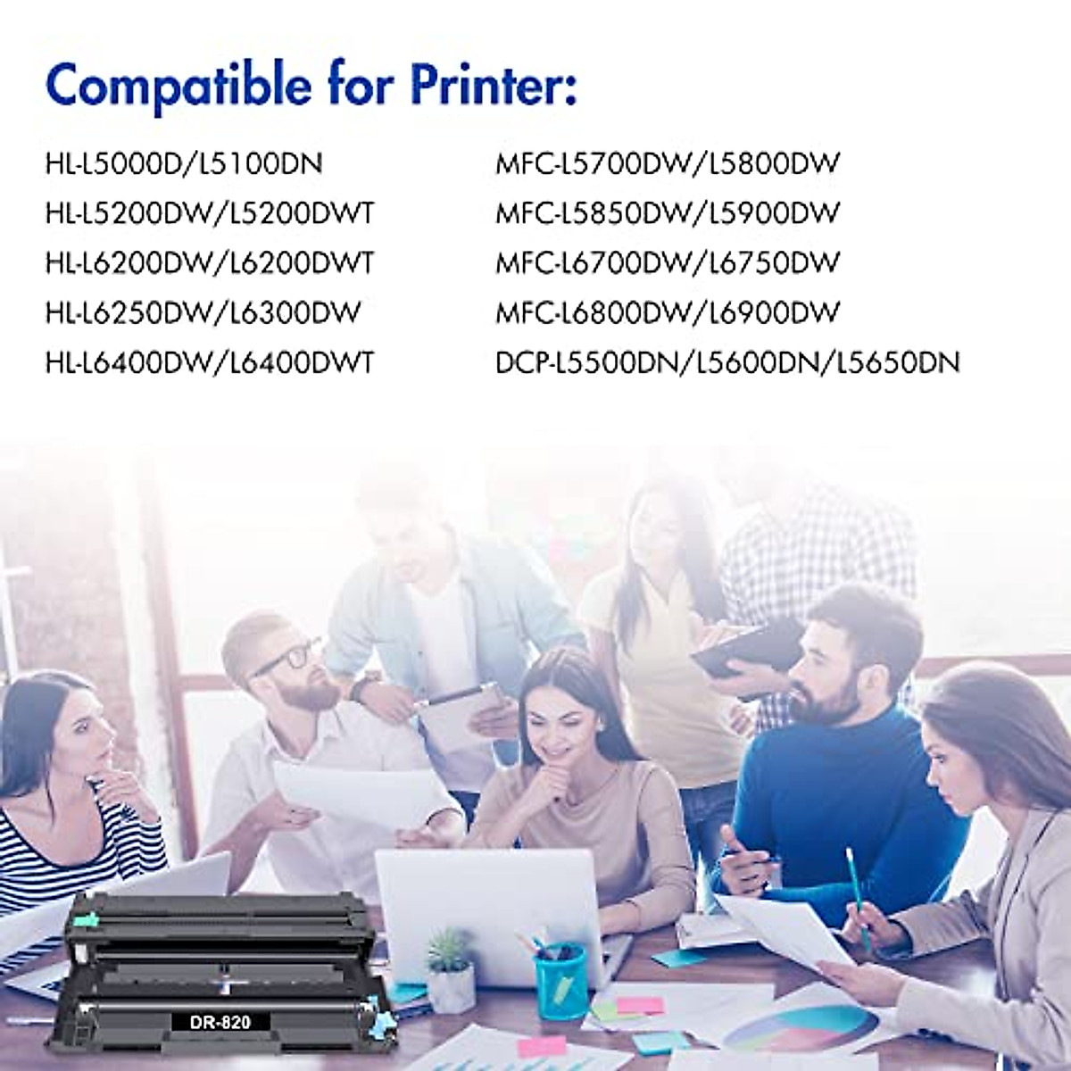 DR820 DR-820 DR 820 Drum Unit Compatible Replacement for Brother DR820 DR 820 Work for Brother HL-L6200DW MFC-L5850DW MFC-L5800DW MFC-L5900DW HL-L5200DW HL-L5100DN Printer Black 1 Pack