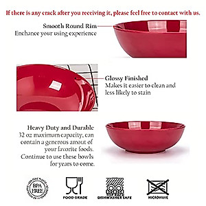 KOXIN-KARLU Melamine Bowls, 7.5-inch Pasta Bowls Salad Bowl, set of 6 in 6 Assorted Colors