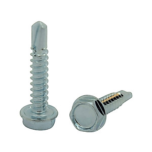 SNUG Fasteners (SNG64) 100 Qty #10 x 1 Zinc Hex Washer Head TEK Self Drilling Sheet Metal Screws, Count