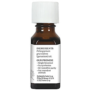 Aura Cacia 100% Pure Geranium Essential Oil | GC/MS Tested for Purity | 15 ml (0.5 fl. oz.) | Pelargonium graveolens