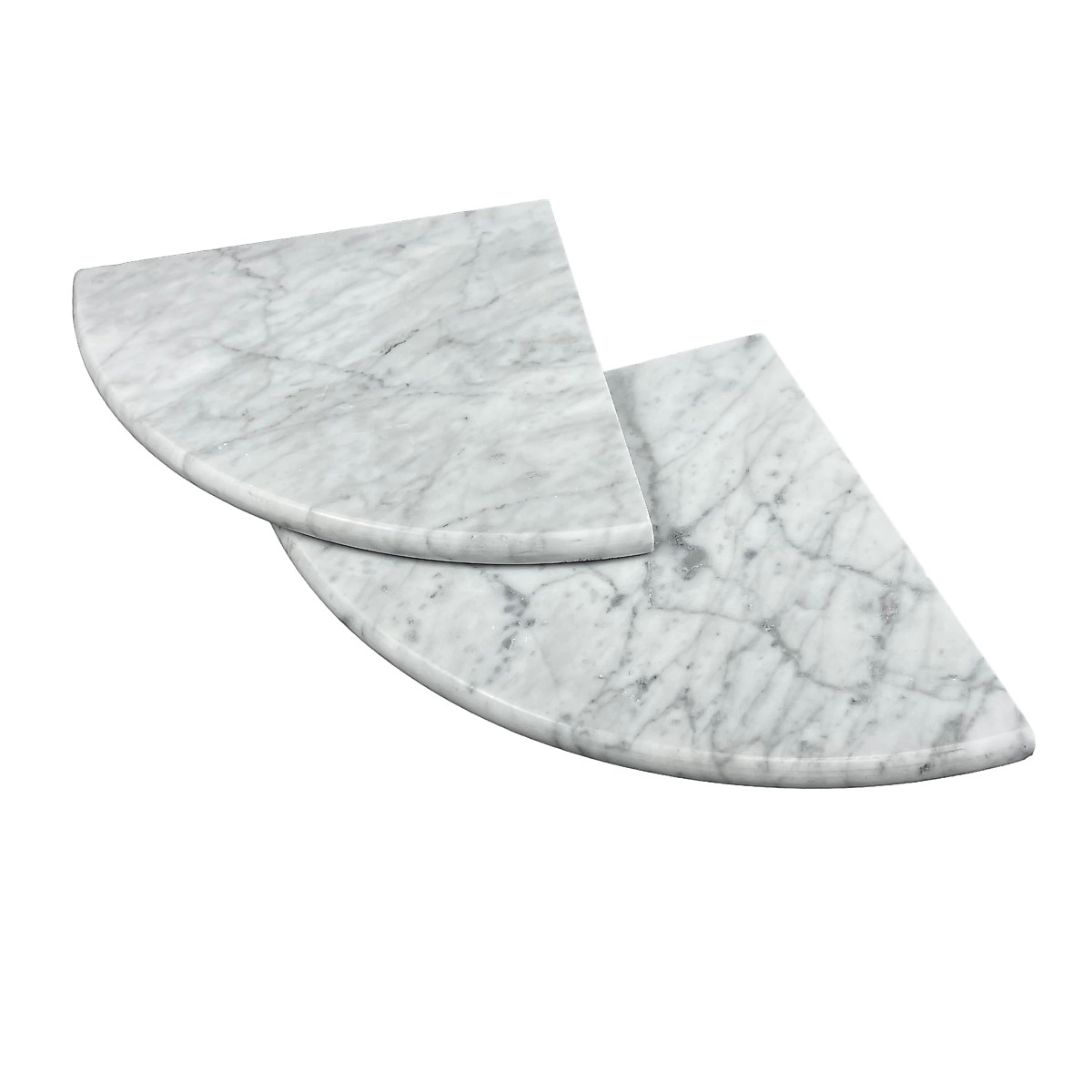 Threshold.Shop 9 Inch Italian White Carrara Marble Corner Shower Shelf Bathroom Caddy, Wall Mounted Shower Shelf, Classic Flatback Design (1)