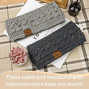 YSense Womens Ear Warmer Headband Cable Knit Winter Headbands Fleece Lined Ear Warmers Stocking Stuffers Gifts for Women