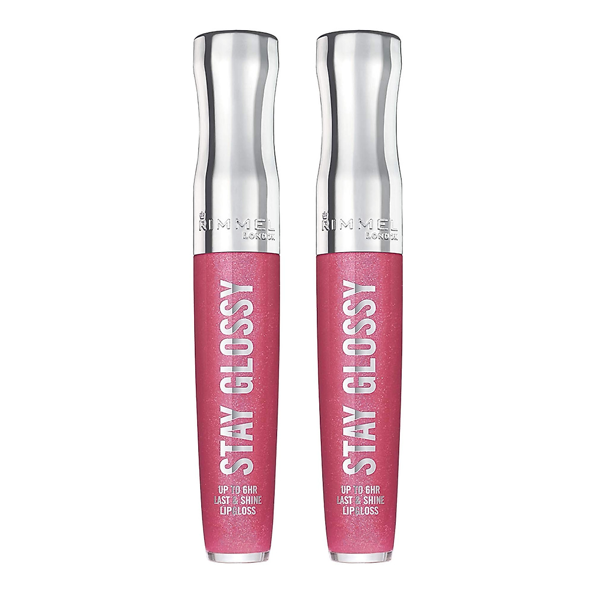 Rimmel Stay Glossy 6HR Lip Gloss, Back Row Smooch, 0.18 Fl Oz , 2 Count (Pack of 1)