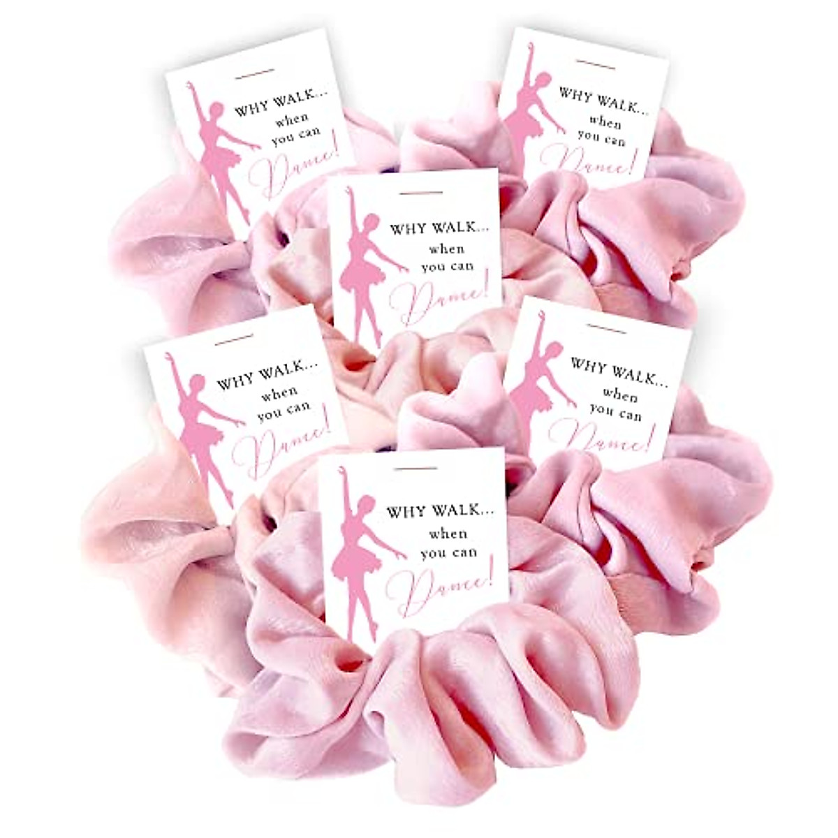 Ballerina Party Favors, Hair Scrunchie, Dance Recital Gift for Girls, Ballet Birthday Decorations and Supplies (6 Pack)