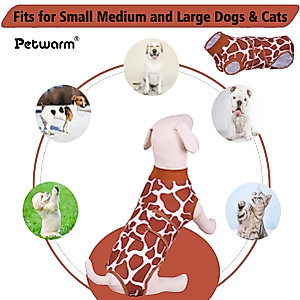 PetWarm Dog Recovery Suit,Recovery Suit for Female Male Dogs,Dog Onesie After Surgey Spay Neuter Bodysuit for Abdominal Wounds Skin Disease,Dog Bodysuit,Dog Onesie,Leopard Pattern,Brown,S