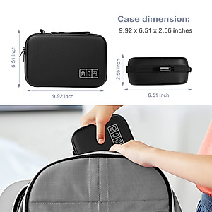 MOSISO Electronic Organizer Travel Case Compatible with MacBook Power Adapter, Compatible with Magic Mouse & Pencil, SD Card, USB Flash Disk with 4 Modular Insert & 2 Cable Tie & Snap Hook, Black