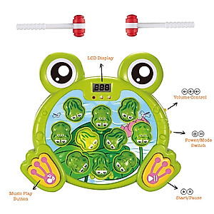 Boxgear Whack a Frog Game Pounding Toy for Kids with 2 Small Toy Hammers - Educational Toy for Toddler Game - Preschool Learning Toy for 3-Year-Old Boys/Girls and Up