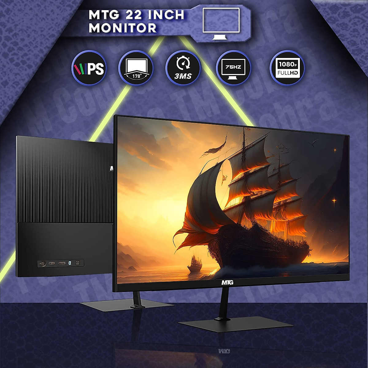 Gaming PC Computer, TechMagnet Cobra, Intel i5 8th Gen, GT 1030, 16GB RAM, 512GB SSD, 2TB HDD, 22 Inch LED Monitor, RGB Peripherals, Webcam, Win 11 Home (Renewed)