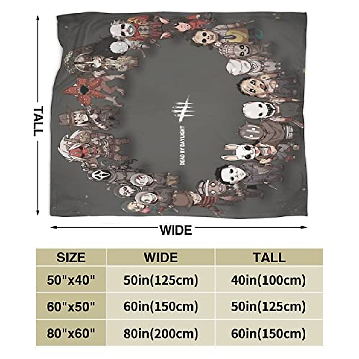 Dead by Game Daylight Throw Blankets Soft Comfortable Warm Anti-Pilling Flannel Blanket for Sofa Custom Air Conditioning Blanket for All Season 50"X40"