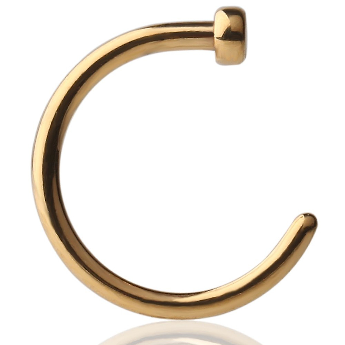 Ruifan 10pcs Stainless Steel Body Jewelry Piercing Earrings Nose Hoop Ring Unisex 20 Gauge 5/16"(8mm)