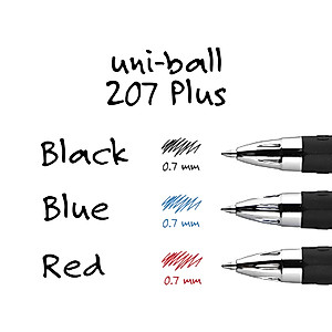 Uniball Signo 207+ Gel Pen 4 Pack, 0.7mm Medium Black Pens, Gel Ink Pens | Office Supplies Sold by Uniball are Pens, Ballpoint Pen, Colored Pens, Gel Pens, Fine Point, Smooth Writing Pens