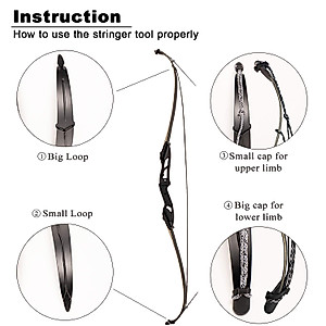 ASDW Archery Stringer Recurve Stringer Bow String Tool Bow Stringer Protective Sringer for Longbow Tool Limbsaver Stringer Tool