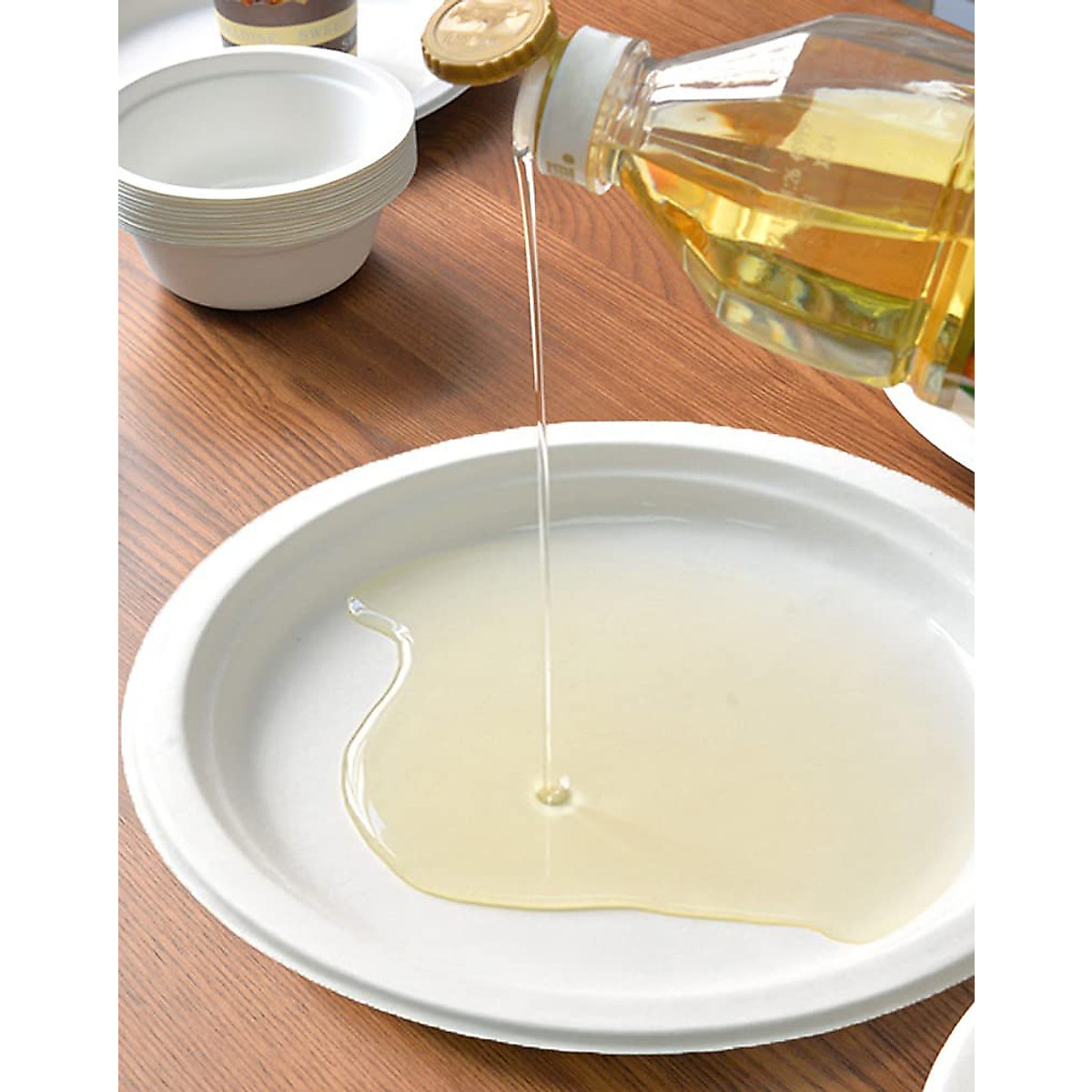 Elsjoy 90 Pack Compostable Oval Paper Plates, 12.5 Inch Sugarcane Dinner Plates, Large Disposable Plates Biodegradable Platters, for Restaurant, BBQ, Parties, Breakfast, Microwave Safe