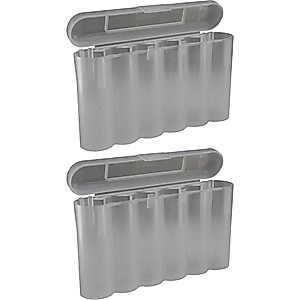 Birdz 2 Clear 18650 & CR123A 6 Battery Holder Storage Case for 18650 Batteries