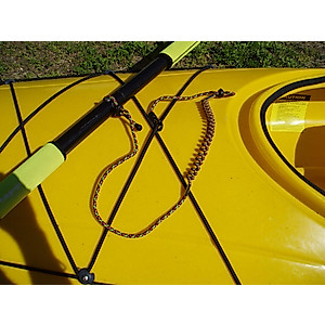 Yakclips Multi-Colored Coiled Paddle Leash for Men and Women, Kayaking Accessory