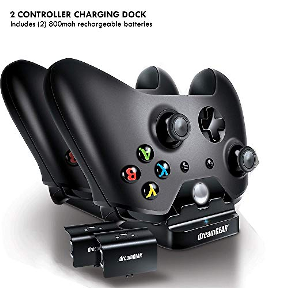 dreamGEAR 8 in 1 Gamers Kit for XBOXONE: Includes Charging dock/USB/Gaming Headset/Protective Covers and (2) 800 mah Rechargeable batteries (6631)