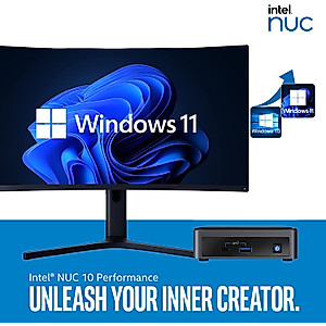 Intel NUC 10 Mini Performance Kit (32GB RAM, 1TB SSD, Core i7-10710U, UHD Graphics) Booksize Business Home Gaming PC Desktop, RJ45, Wi-Fi 6, 3-YR Warranty, IST Cable, Win 11 Pro, BXNUC10I7FNKN1