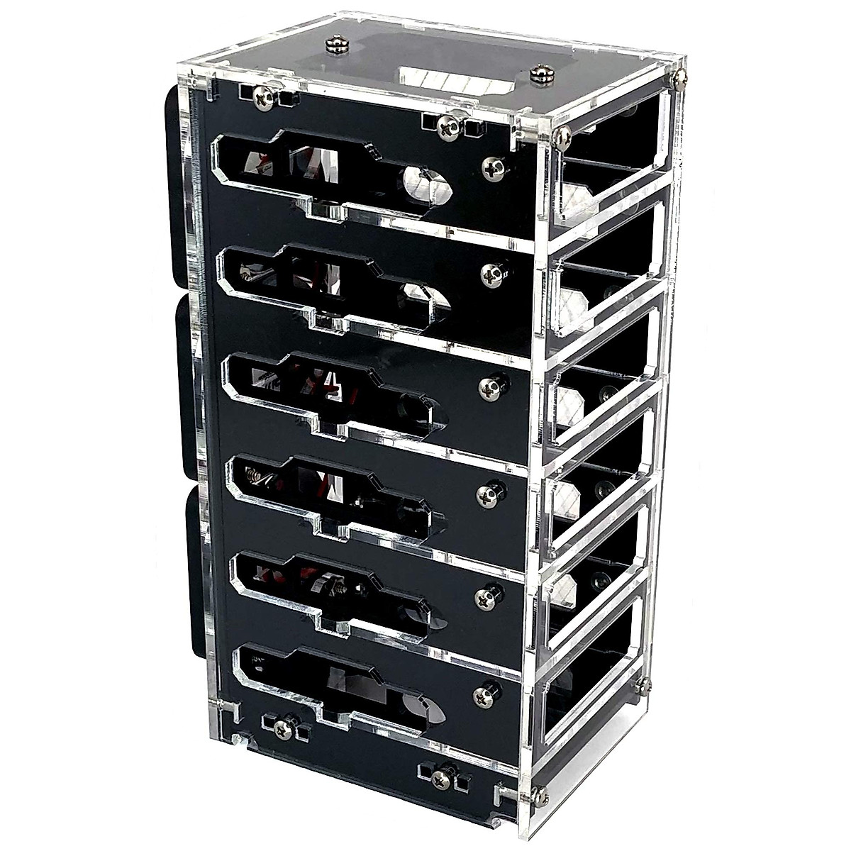 C4Labs Zebra Bramble Case – Raspberry Pi 5 4B & 3B+ (6 Stack, Black Ice)